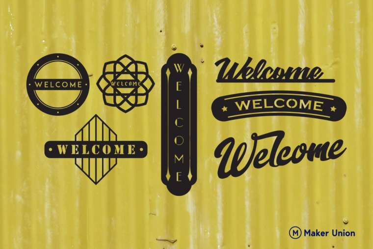 Modern Welcome Signs | Free DXF Files | Maker Union